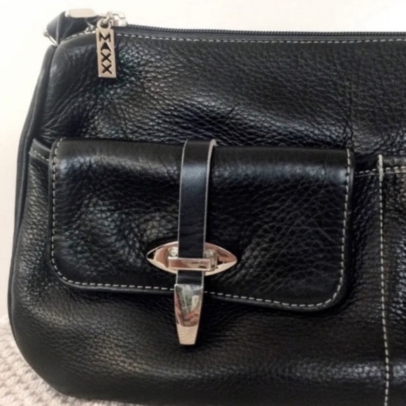 Maxx New York | Bags | Maxx New York Black Leather Shoulder Bag Purse ...